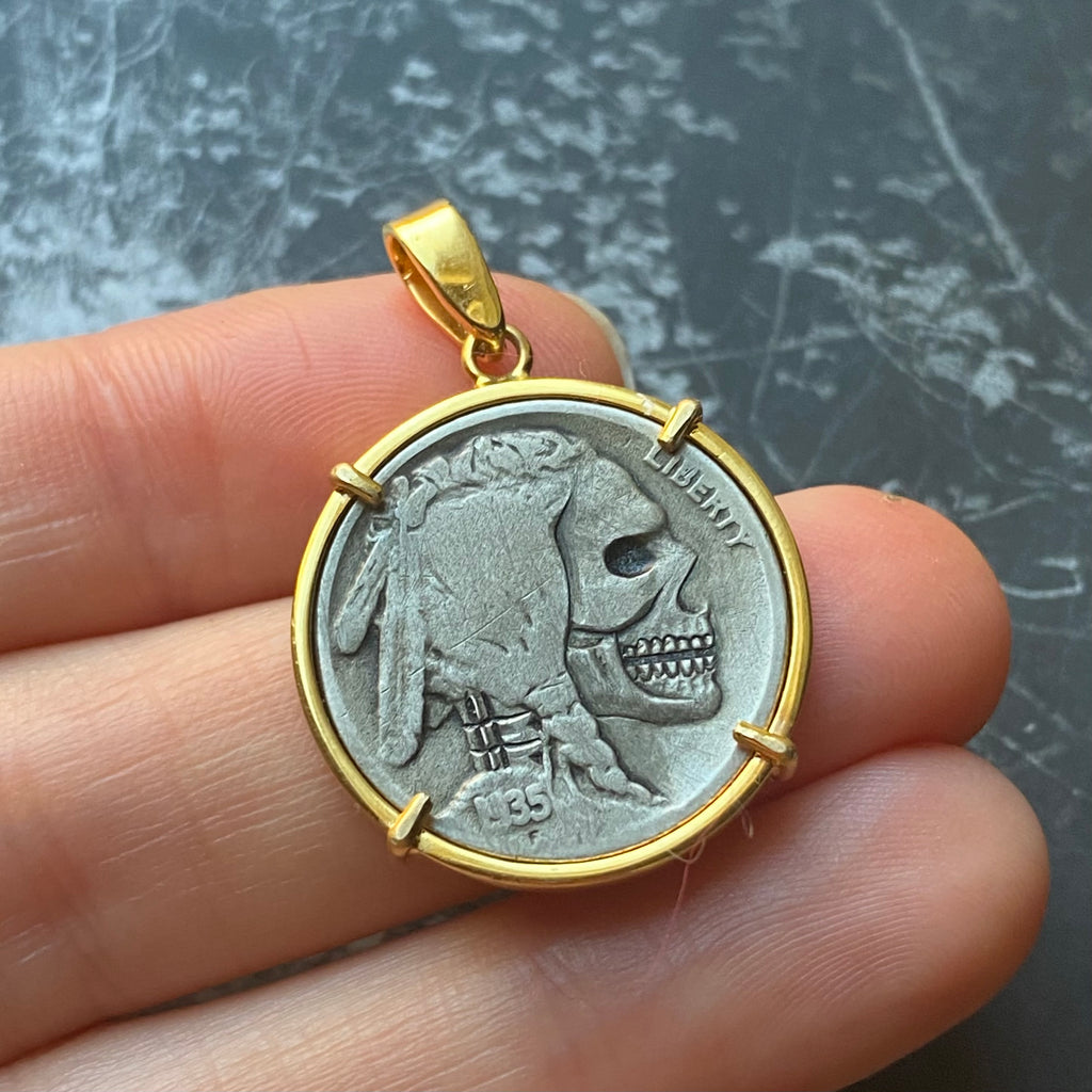 Vintage Zombie "Hobo Coin" Pendant - Canada handmade jewelry – Black ...