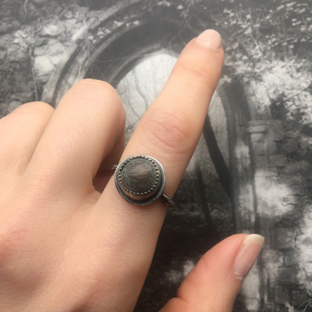Toadstone Stacking Ring - Black Umbrella Jewelry - Handmade Artisan ...