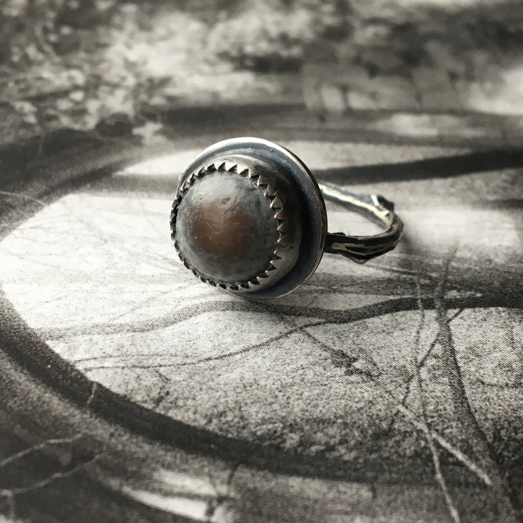 Toadstone Stacking Ring - Black Umbrella Jewelry - Handmade Artisan ...