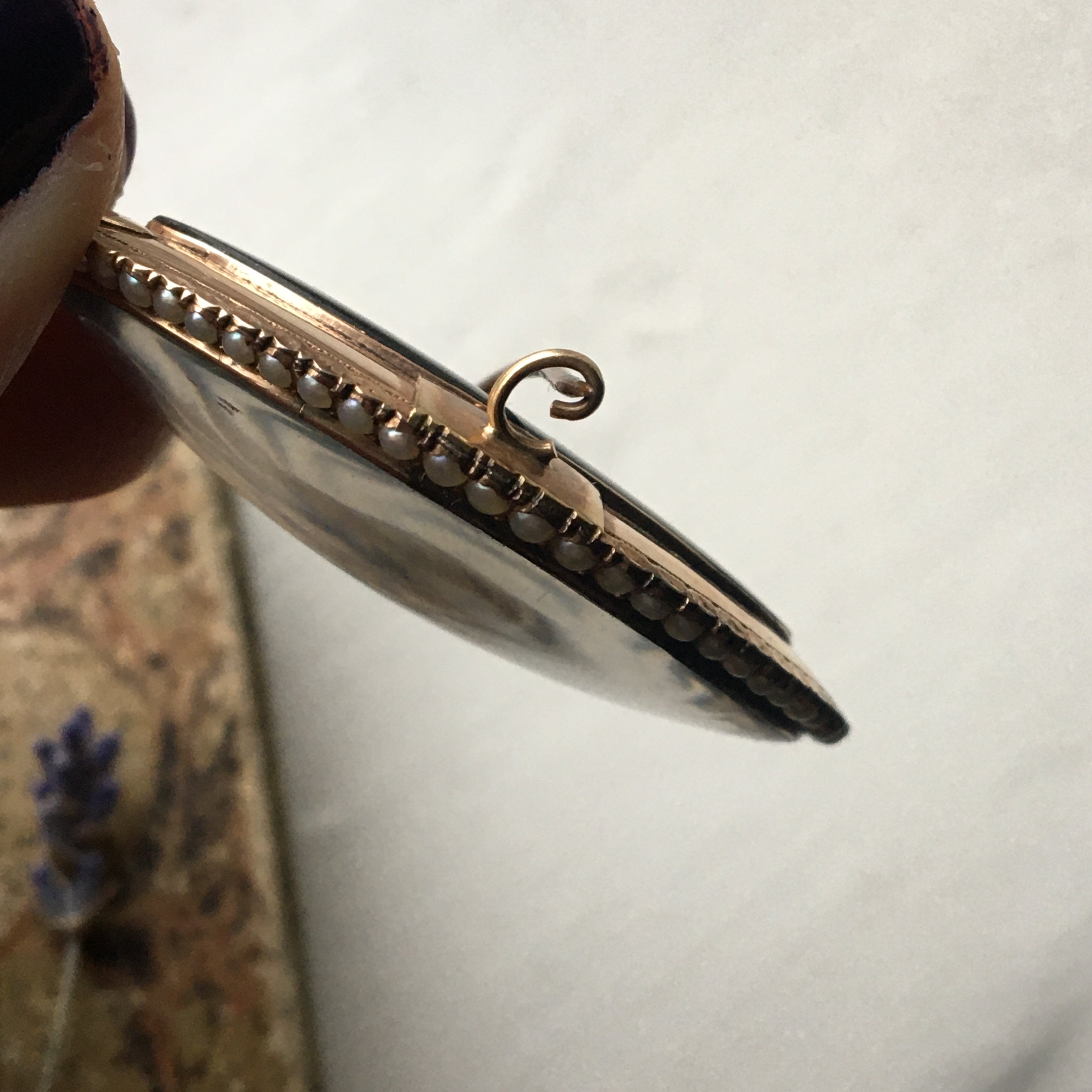 Antique Georgian Mourning Navette Locket - Canada Antique Jewelry ...